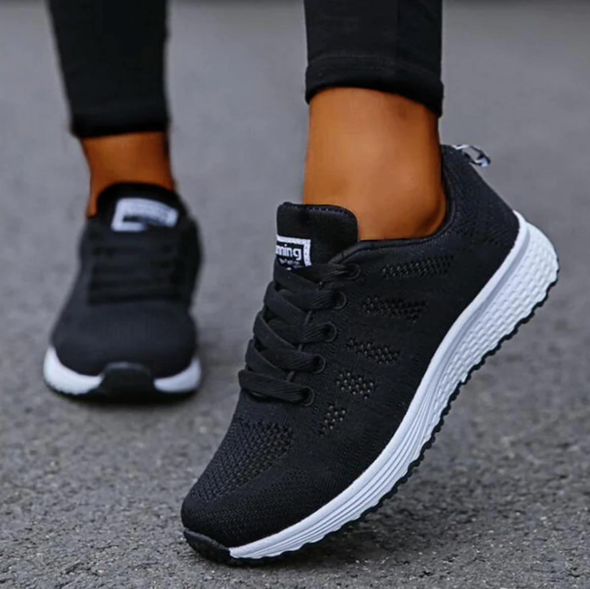 Comelyy Women's shoes running shoes round toe mesh sports low top wome