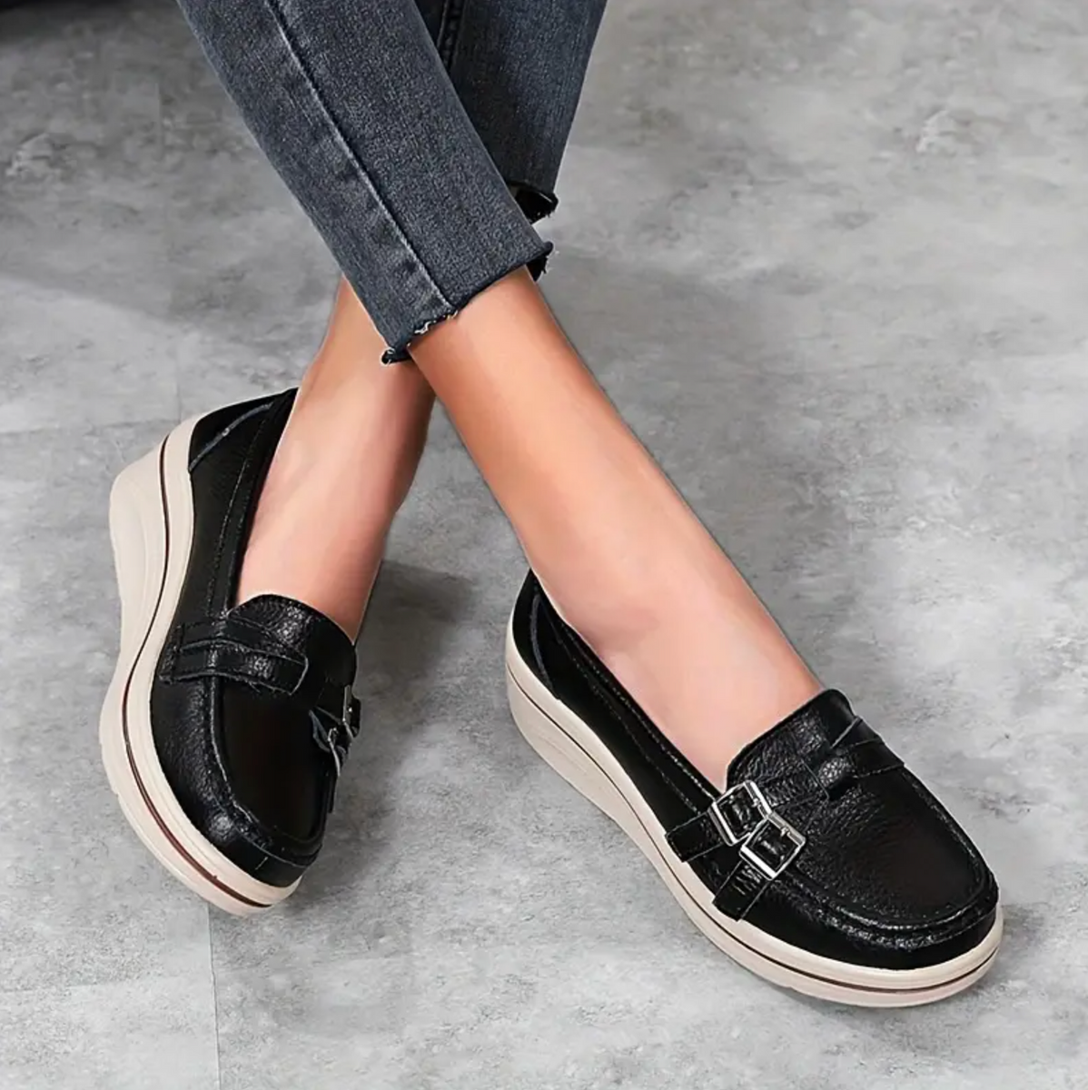 Comelyy Casual thick sole wedge heel slip-on women's shoes