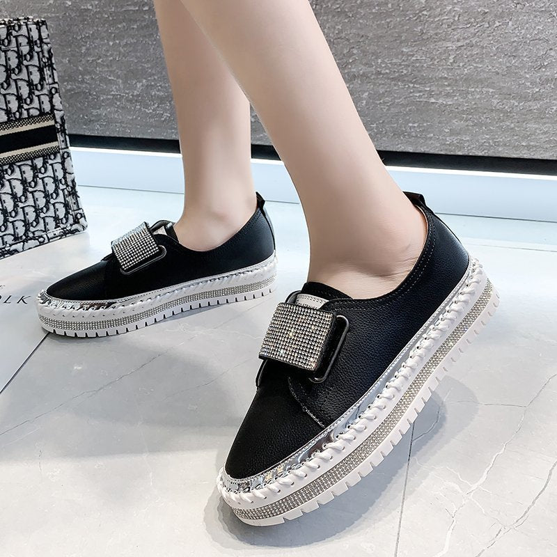 Comelyy Flat-bottomed Leisure Rhinestone Shoes