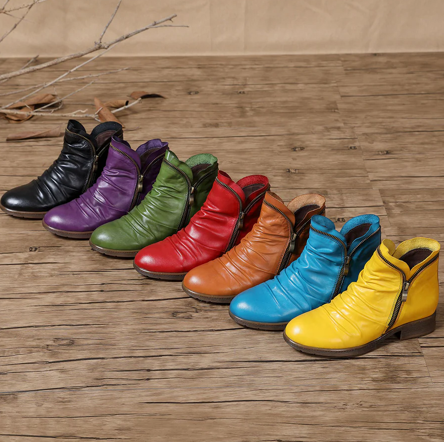 Comelyy fashion cosy ankle leather boots