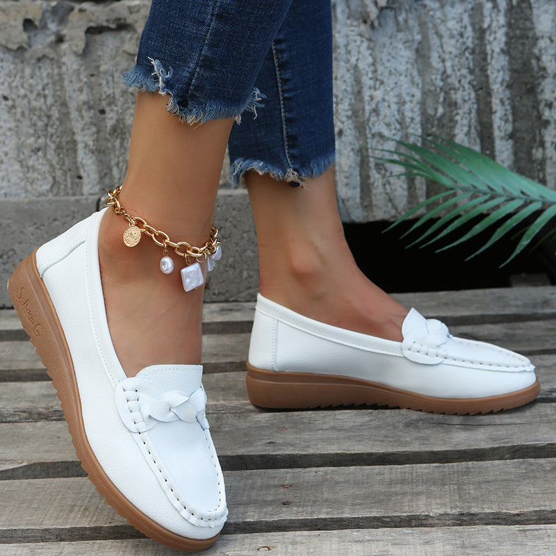 Comelyy Fashionable Retro Roman Style Woven Slip-On Women's Shoes