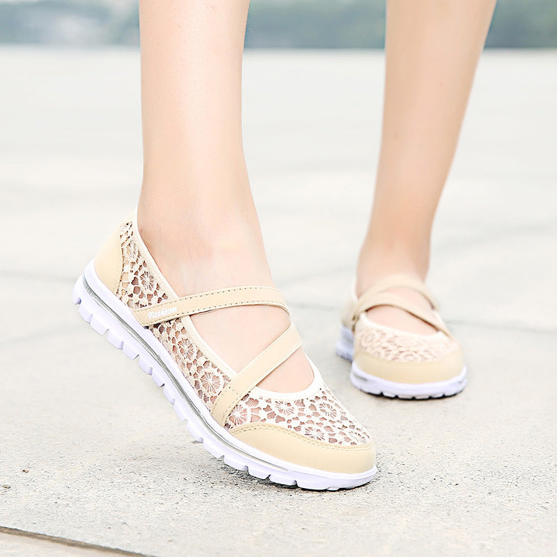 Comelyy Lace Breathable Casual Flat Shoes